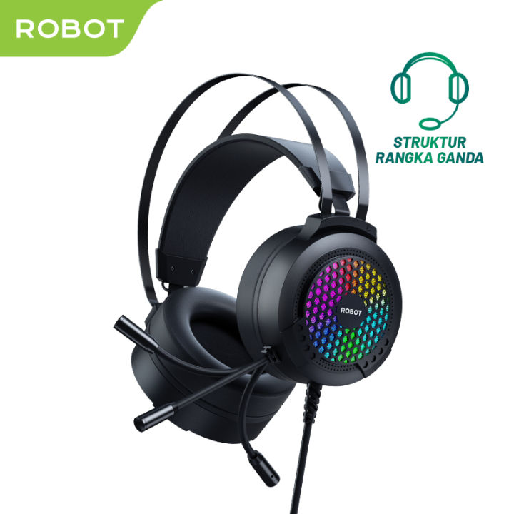 ROBOT Headset Wired RH-G30 3.5mm Jack Black Original Garansi 1 Tahun ...