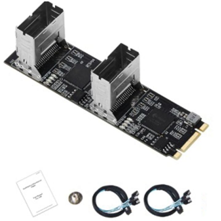 New M.2 to SATA Card PCI Express 3.0 M2 to SATA Multiplier Adapter 8 ...