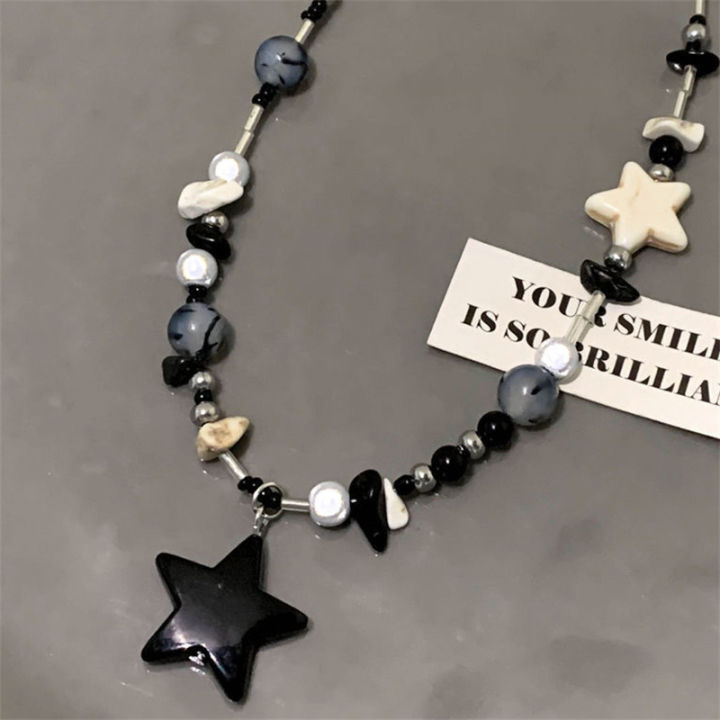 Hmeme Cổ Điển Goth Mát Sao Mặt Dây Chuyền Đính Cườm Chuỗi Vòng Cổ Cho ...