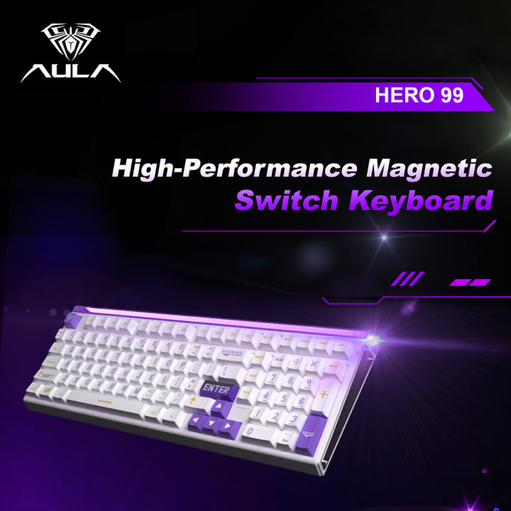 AULA HERO 99 RT Mechanical Keyboard 0.005mm RT RGB Neon Light Box Hot ...