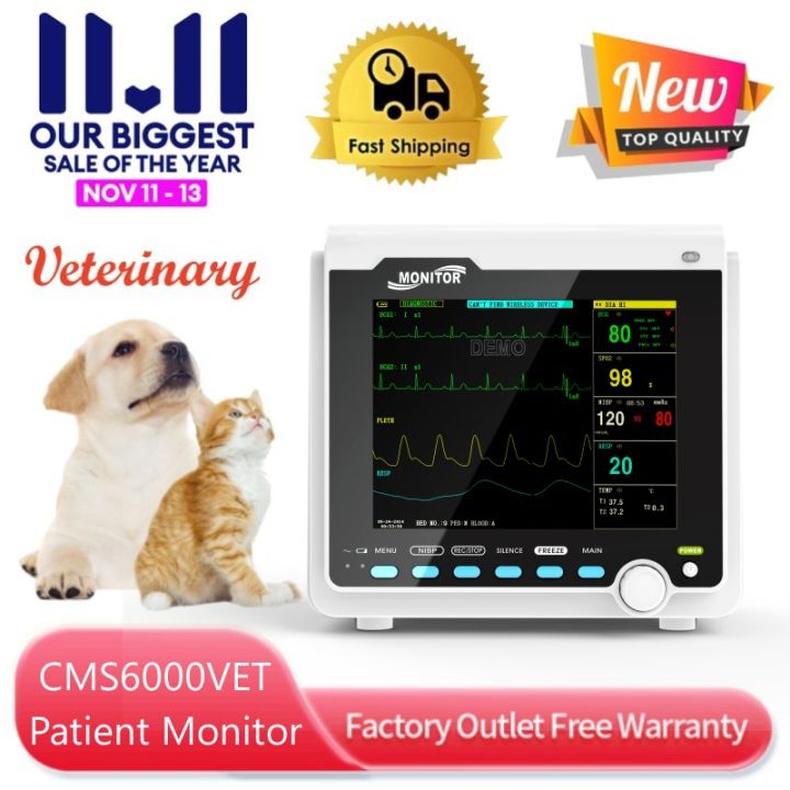 CONTEC CMS6000VET ICU Vital Signs Patient Monitor Veterinary ECG,NIBP ...