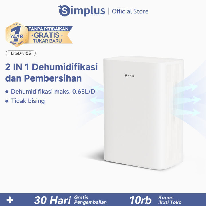 Simplus Produk Rumah Tangga Dehumidifier dan Pembersih Udara 2 IN 1 Dehumidifier Harian 650ml ...