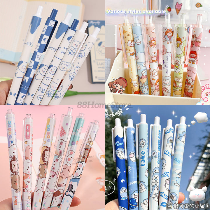 【88HomeStore】1/5Pcs Cute Cartoon Neutral Pen Writing Smooth High ...