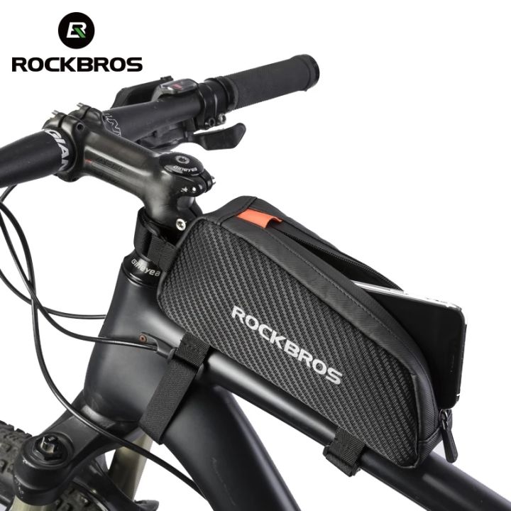 ROCKBROS Front Bike Bags Reflective Frame Tube Cycling Bag Large ...