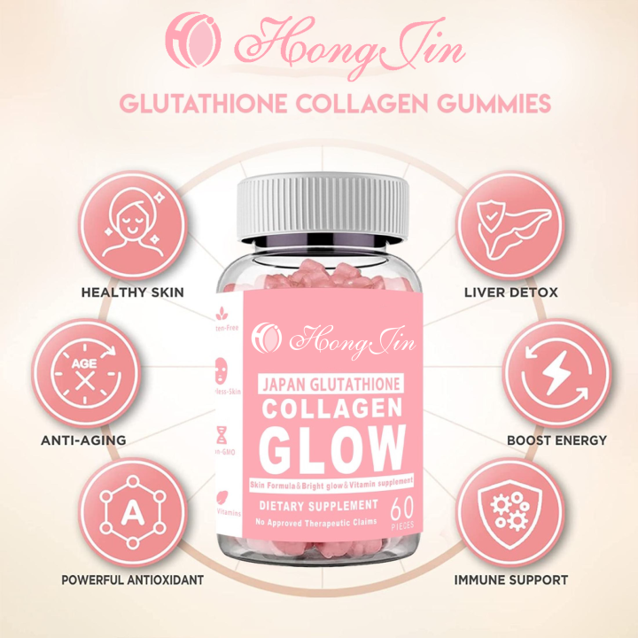 Collagen Glutathione Gummy Whitening Anti-Aging Skin Glow Collagen ...