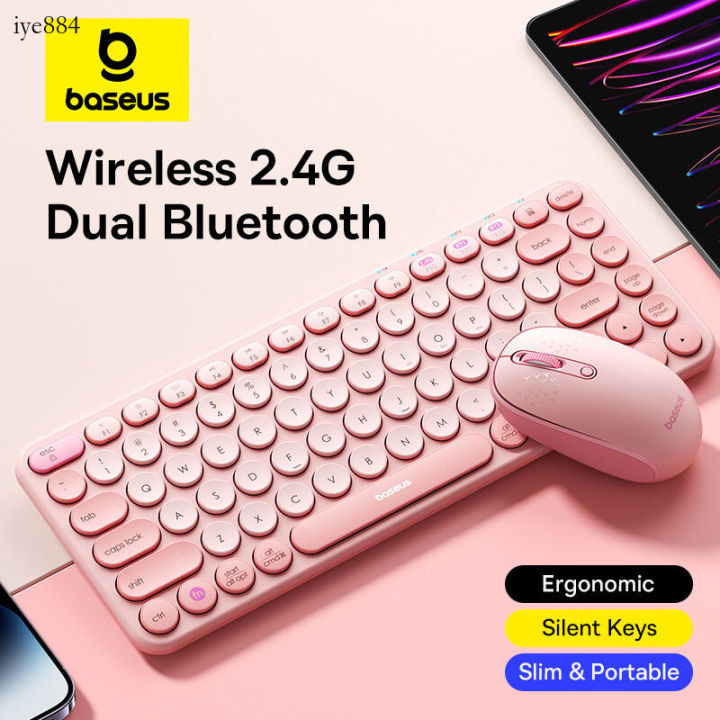 Baseus Bluetooth 5.0 3.0 Wireless 2.4G USB Silent EN 84 Keycaps For ...