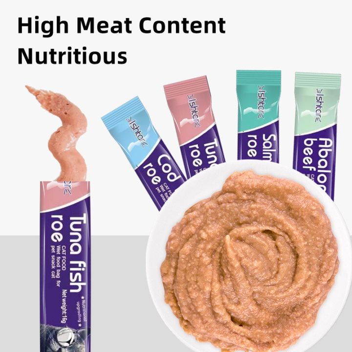 100PCS Pet Snacks Cat Kitten Snacks Cat Treats Fresh Wet Food 15g ...