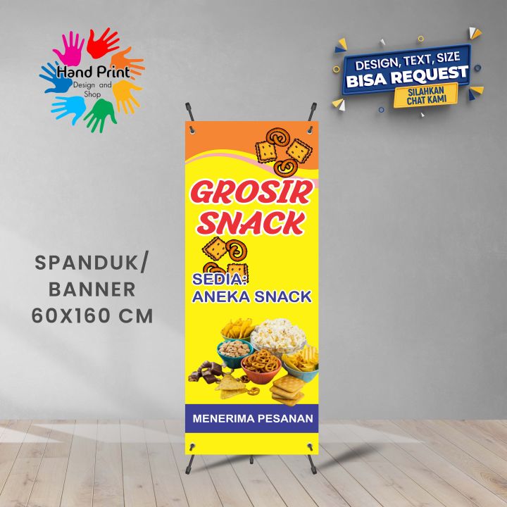 Spanduk Banner Aneka Jajanan Snack Makanan Ukuran 60x160 Cm Outdoor ...