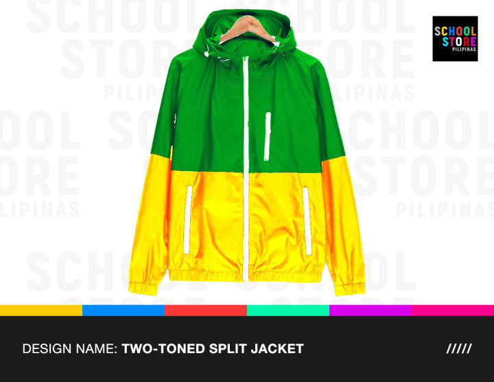WINDBREAKER Two Tone Split Jacket - by We The Future Supply Co - GREEN ...