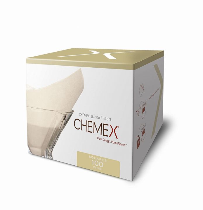 Chemex Bonded Coffee Filters, Square, 100ct - Exclusive Packaging ...