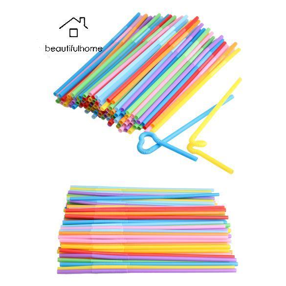 100/200/300/500Pcs Flexible Plastic Bendy Mixed Colours Party ...