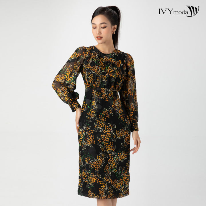 Đầm ôm hoa 2 lớp IVY moda MS 48M7080 | Lazada.vn