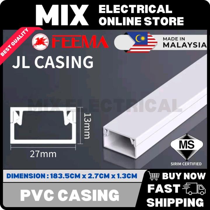 6FT 1Inch 27mm x 13mm Wireman PVC Modular PVC Trunking / Wiring Casing ...