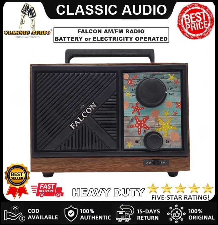 NEW! Falcon AM/FM Radio Heavy Duty, Battery Operated or AC/DC Battery ...