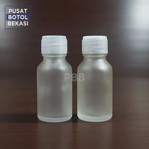 BOTOL KACA 15ML BENING FROSTED TUTUP ULIR TRANSPARAN ( ISI 50 PCS ...
