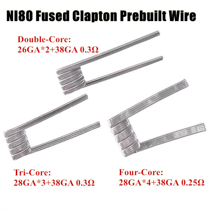 [Ship Today] NI80 Fused Clapton Prebuilt Coils Core 2/3/4 DIY Heating ...