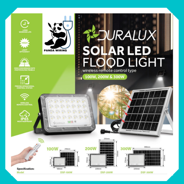 (SIRIM) IP65 Duralux Solar Led Flood Light 100W | 200W | 300W Solar Led ...