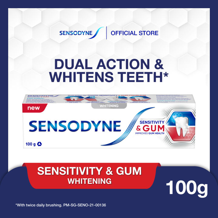 SENSODYNE Toothpaste Sensitivity & Gum, 2-in-1, Relieve Tooth Sensitivity and Improve Gum Health ...