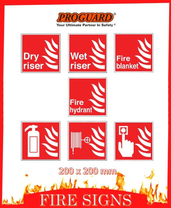 Proguard Fire Fighting Equipment Safety Sign PVC Plastic Sticker Label ...