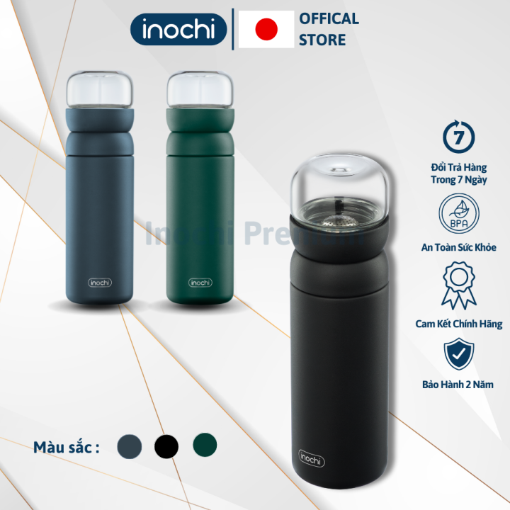 Bình nước giữ nhiệt pha trà chè có lõi lọc inochi Fuji Herb 460ml inox ...