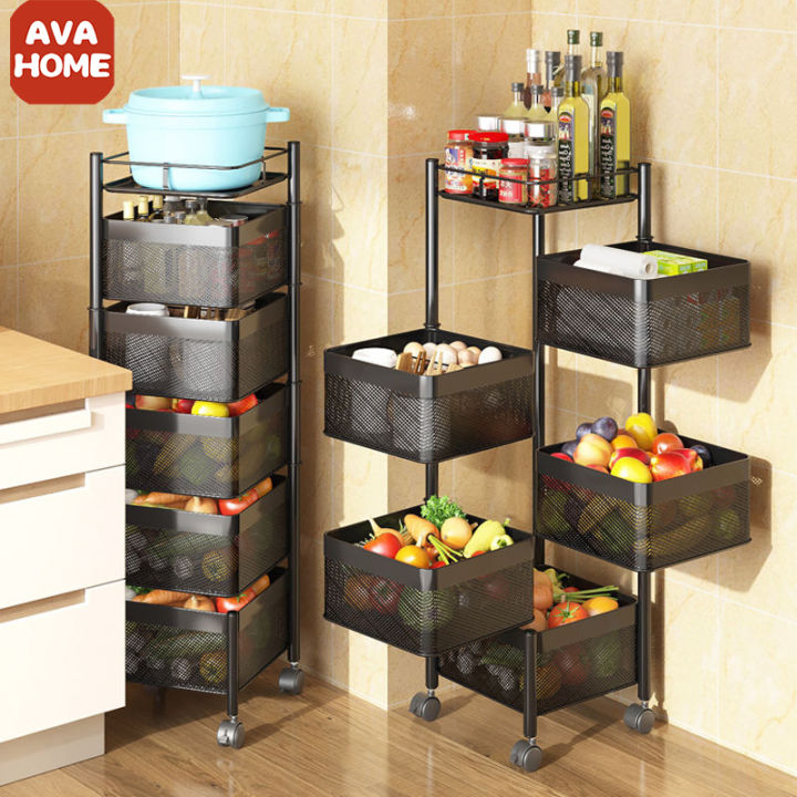 Rak Dapur Steel Rack Kitchen Storage Organizers Kitchen Shelf Movable ...