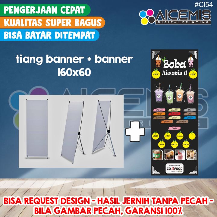 TIANG + BANNER / Spanduk Thai Tea / Banner Boba / Spanduk Minuman ...