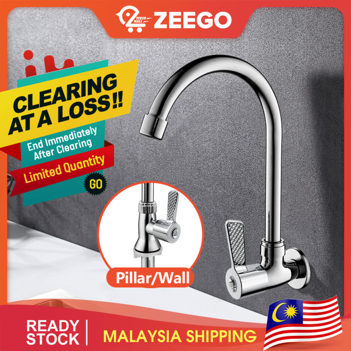 ZEEGO Kitchen Sink Faucet Bathroom Zinc Alloy Ready Stock Water Saving ...