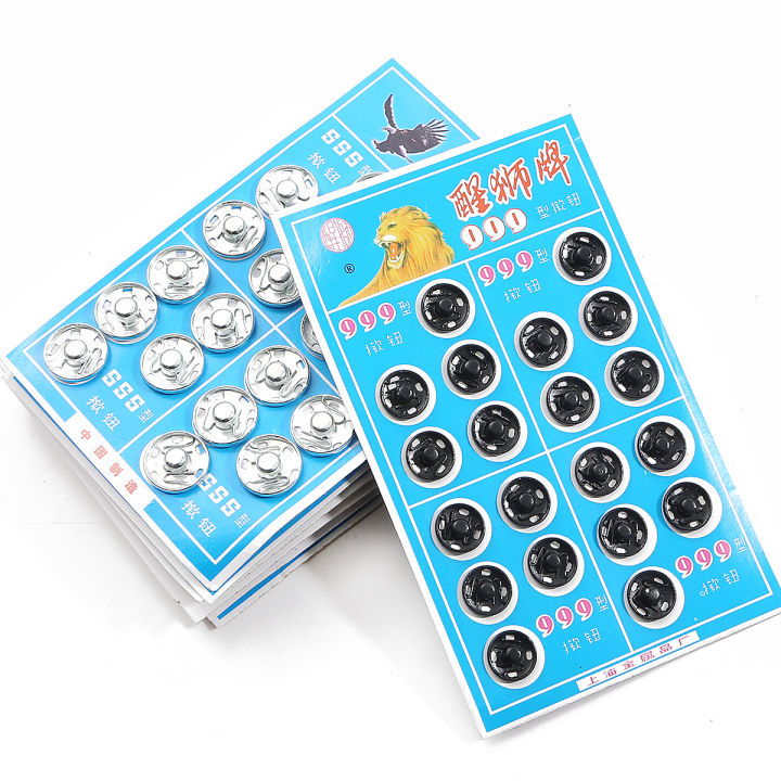 12-50pcs Iron Snap Buttons Black Silver Metal Fasteners Press Button ...