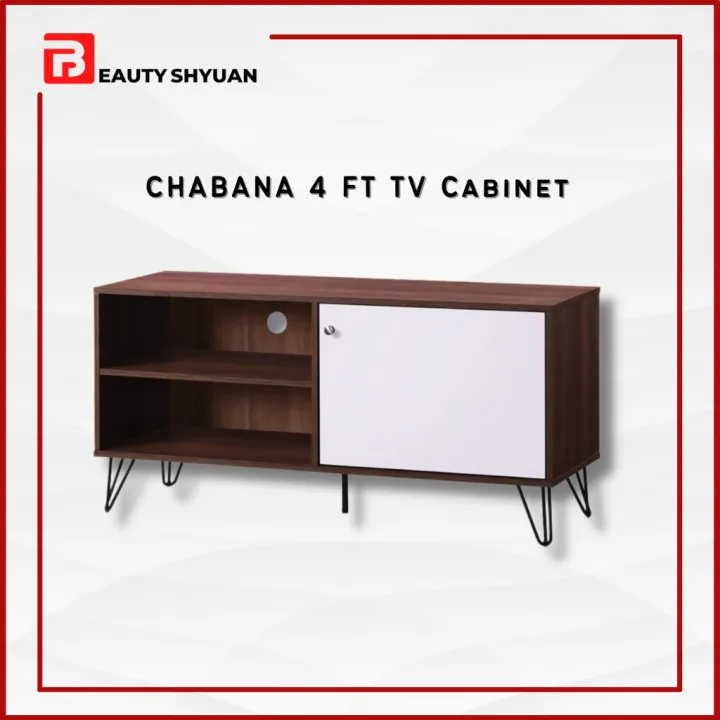 CHABANA 4 Feet TV Cabinet 4FT TV Rack TV Console Table TV Cupboard TV ...
