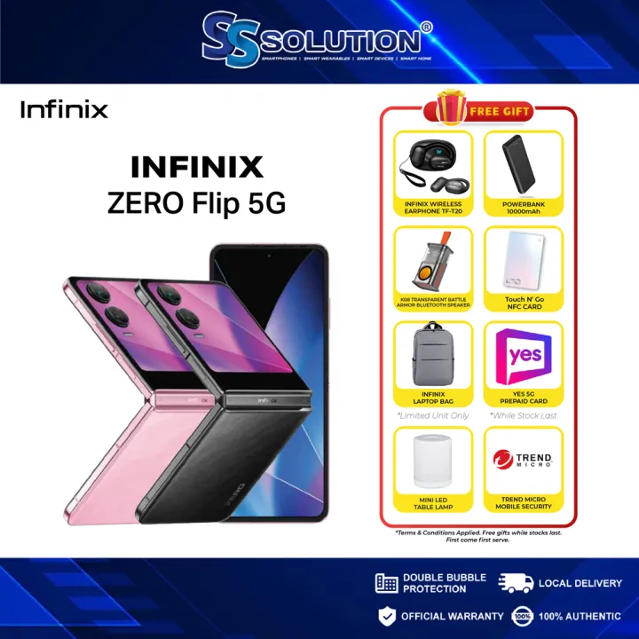 Infinix Zero Flip 5G (8GB+512GB) 6.9" FHD+ AMOLED Foldable LTPO Display ...