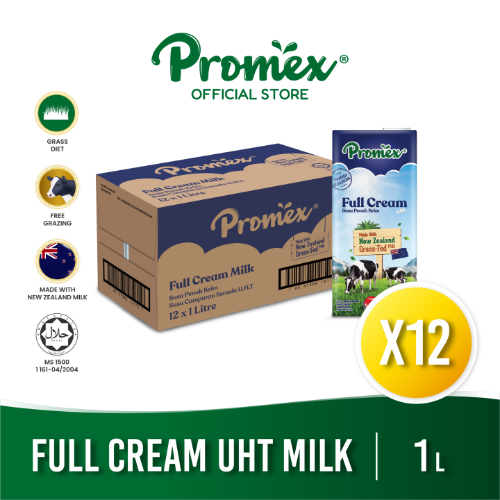 Promex Grass-fed UHT Full Cream Milk (1L) x12 | Lazada