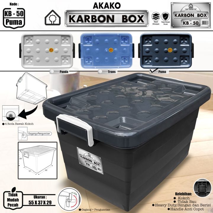 BOX CONTAINER 50 LITER - Kontainer Box Plastik / Container Box HITAM ...