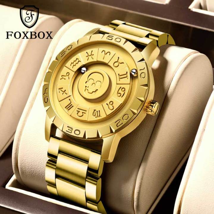 LIGE x Foxbox แม่เหล็กผู้ชายนาฬิกาแฟชั่นกันน้ำสบาย ๆนาฬิกาข้อมือผู้ชายของขวัญสุดหรู + กล่อง ...