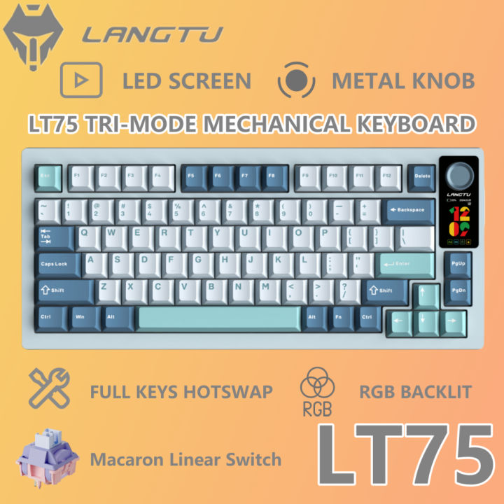LANGTU LT75 Gasket 7 Layers Fill RGB Hotswappale Tri-Mode 75 80 Keys ...