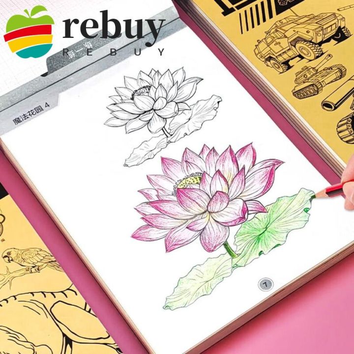 REBUY Hand Drawn Tutorial, Novice Zero Basic Line Draft Book, Cartoon ...