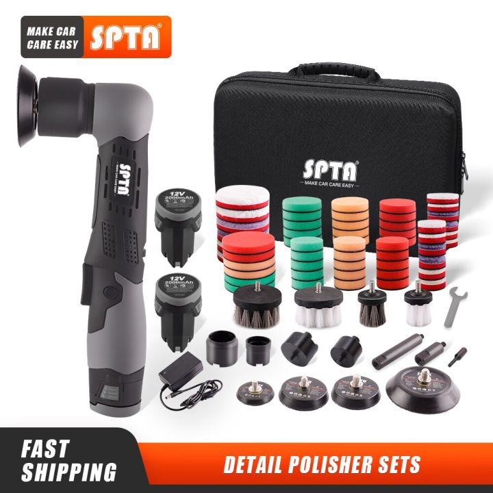 S62 SPTA Cordless 12V Mini Car Polisher RO/DA Portable Handle Machine 1 ...