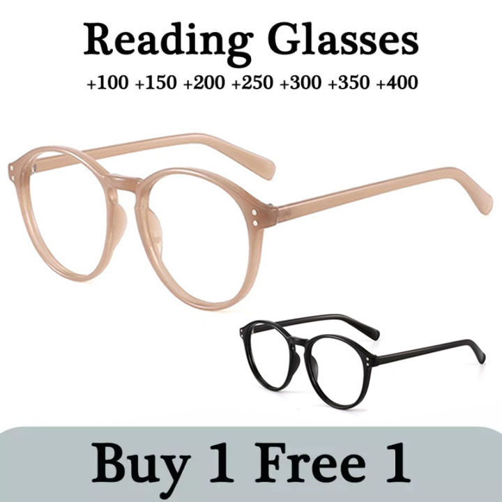 [ซื้อ1ฟรี1] + 100ถึง + 400รอบแว่นอ่านหนังสือสำหรับผู้หญิงผู้ชายใหม่ TR90กรอบเก่าสายตายาวตามอายุ ...