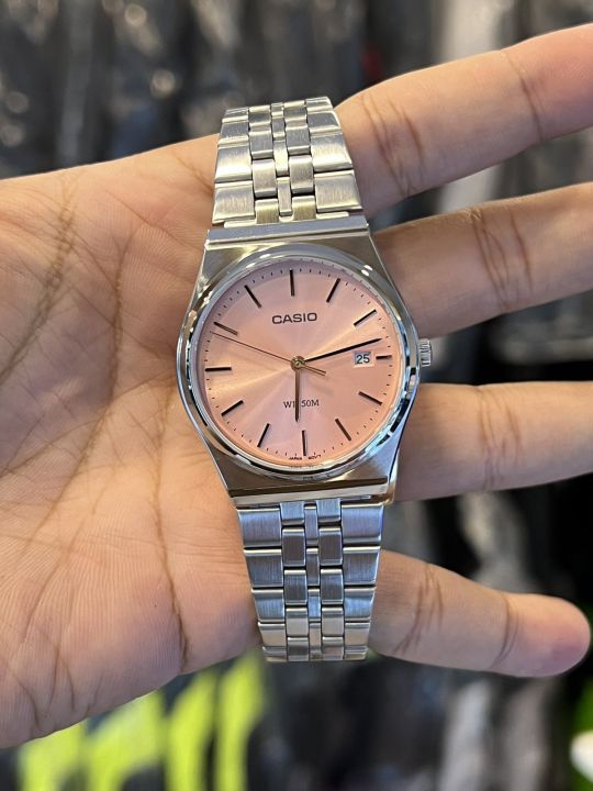 ORIGINAL CASIO Analog Salmon Pink Dial Watch MTP-B145D-4A / CASIO MTP ...