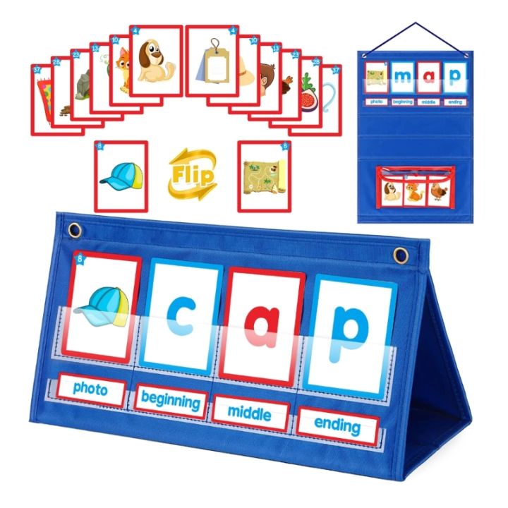 CVC Word Builder Desktop Pocket Chart Tent Cards Set Phonics Games ...