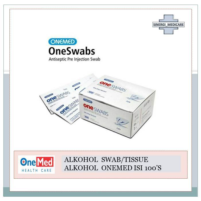 Tissue Antiseptik Steril Oneswab/Alkohol Swab Onemed perbox isi 100 ...