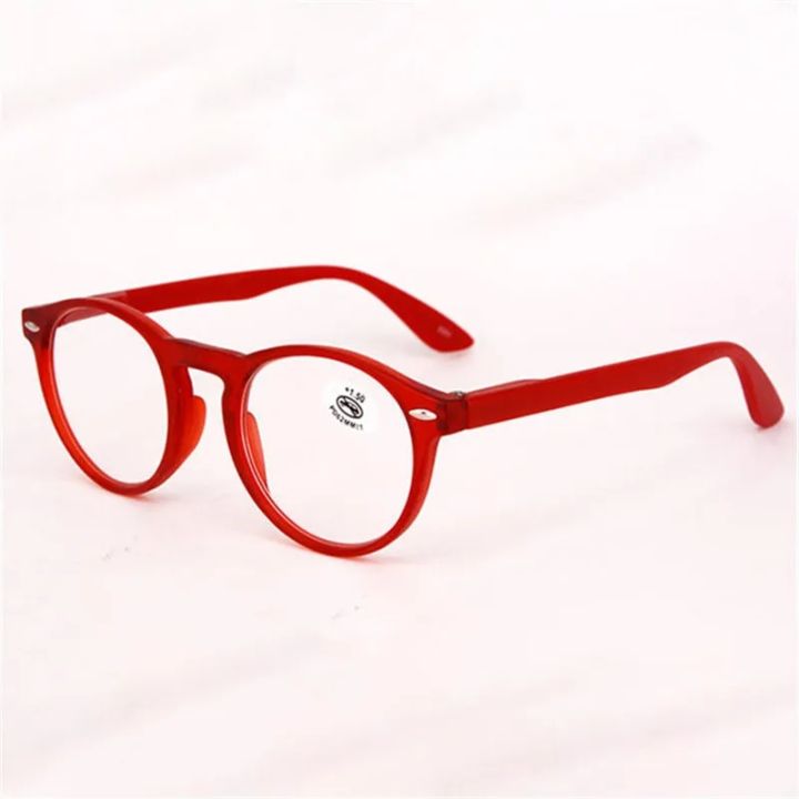 +100 to +400 Red Reading Glasses Women Men Round Presbyopia glasses ...