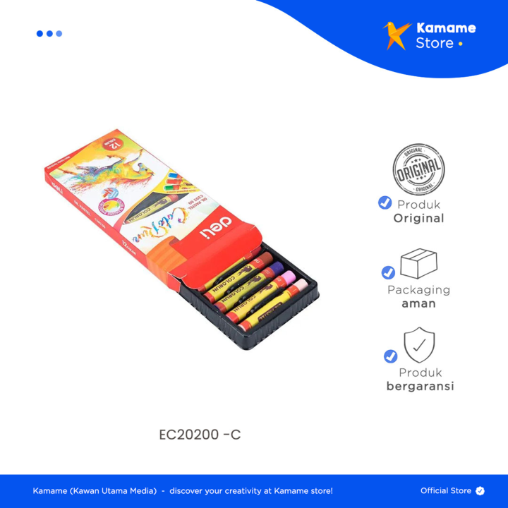 Deli Oil Pastel - Crayon 12/18 Warna kualitas tinggi C20200 C20210 ...