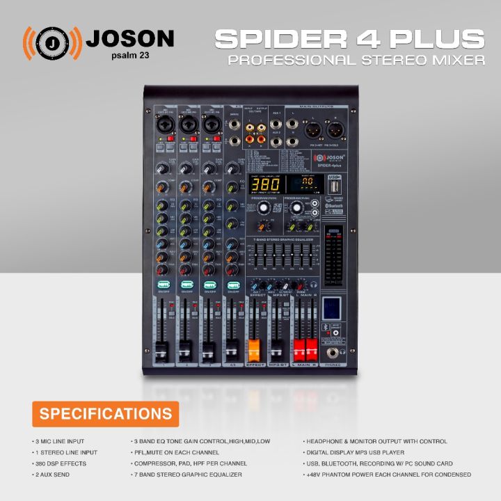Joson SPIDER 4 PLUS Professional Audio Mixer | Lazada PH