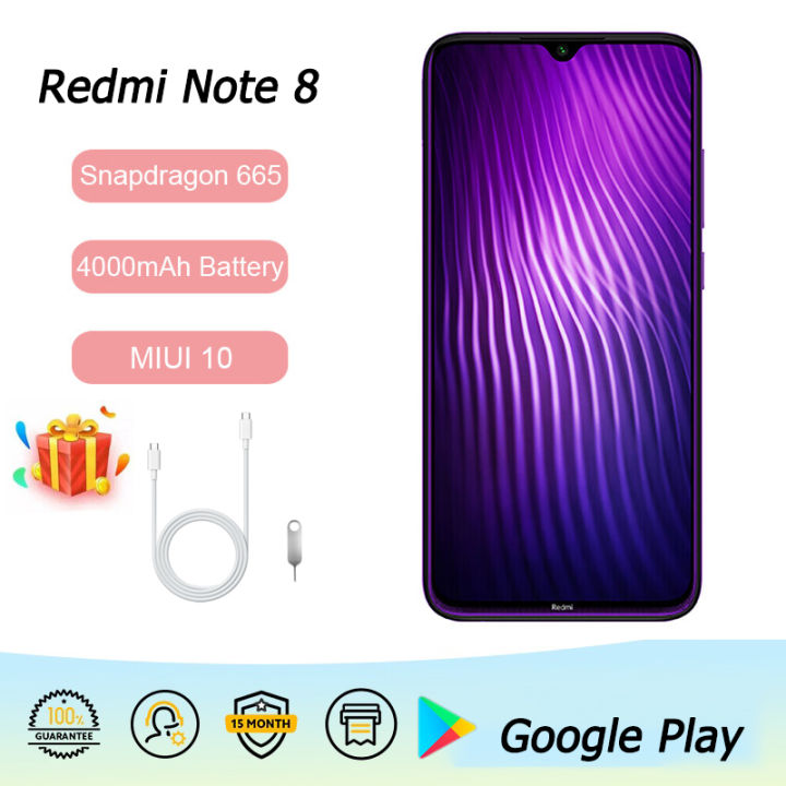 Xiaomi Redmi Note 8 Original สมาร์ทโฟน Snapdragon 665 48MP 4000MAh แบตเตอรี่18W QC Fast Charge ...