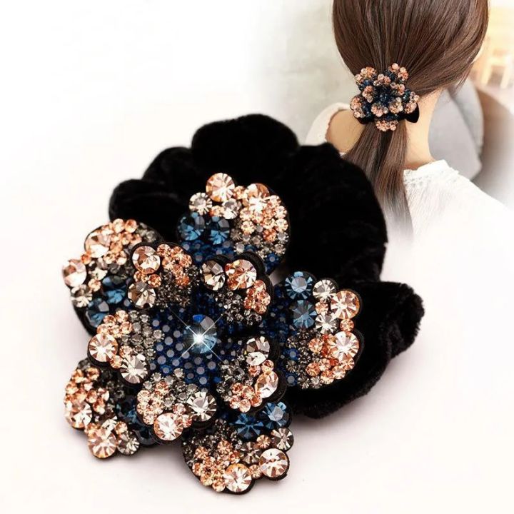 Diamond Flower Large Hair Tie Hair Rope | Lazada PH