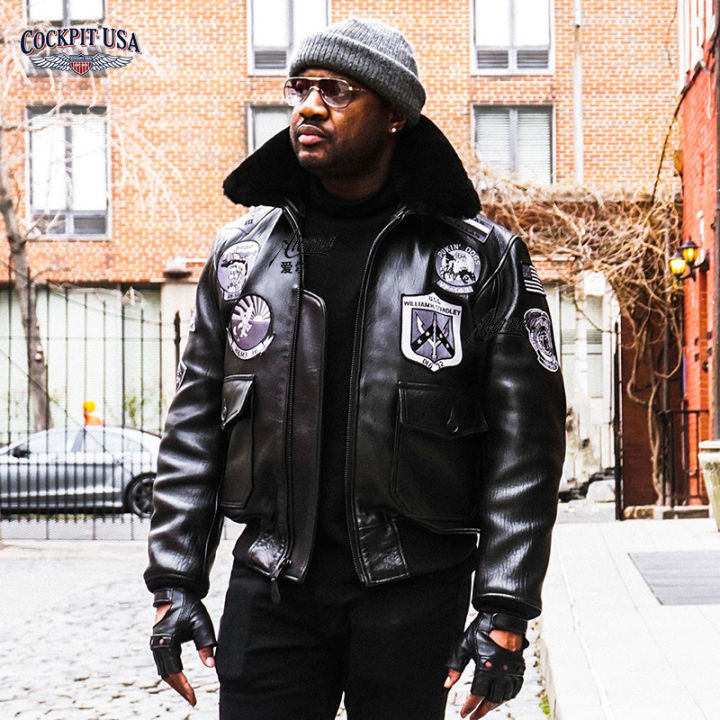 Cockpit American-made genuine G-1 TOPGUN leather jacket G1 flying ...
