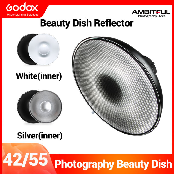 Godox 42cm/55cm 16inch/22inch Silver Bowens Mount Beauty Dish with ...