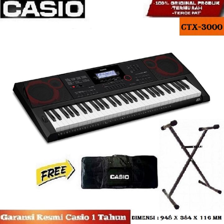 Keyboard Piano Casio CTX-3000 + Stand + Tas / CT-X3000 / CTX3000 Garansi resmi 1 Tahun | Lazada ...
