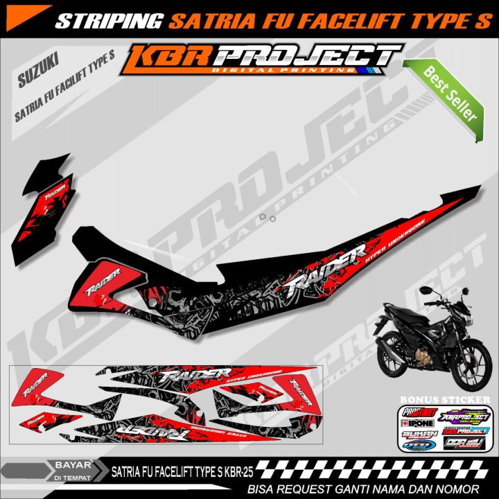 SATRIA FU FACELIFT TYPE S STIKER STRIPING PREMIUM MOTOR PREMIUM KEREN ...
