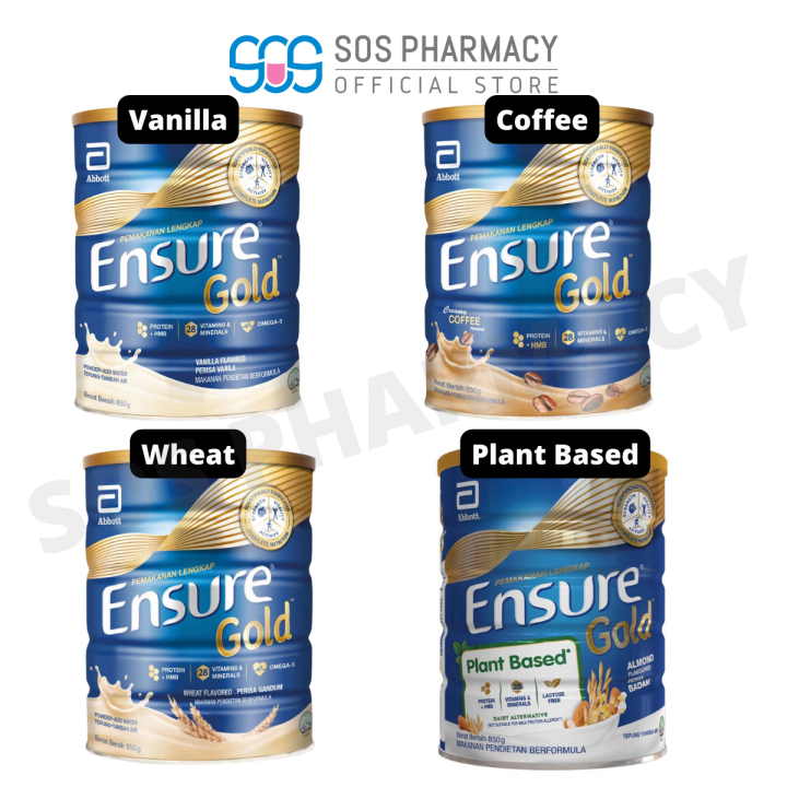 Ensure Gold Adult Complete Nutrition (Vanilla/Coffee/Wheat/Plant Based) Flavour 850g | Lazada